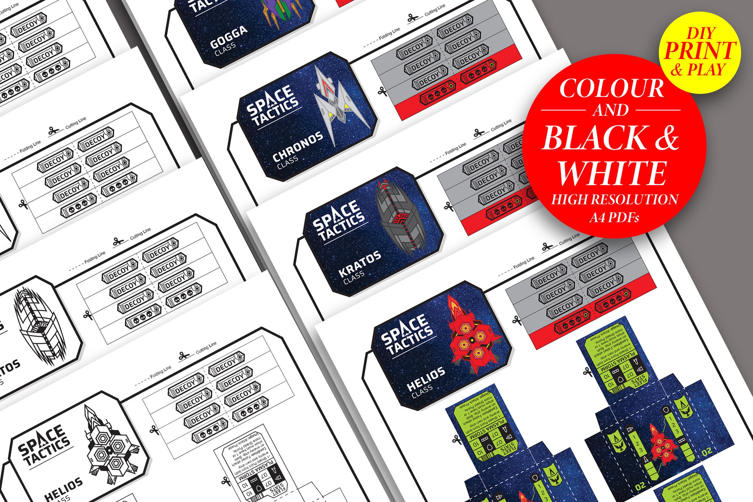 Print and Play Board Game Space Battle Theme Upcycle Tic Tac - Etsy