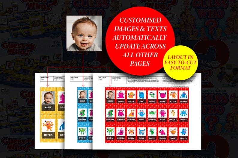 Editable Guess Who Template Make Your Own Custom Printable Game Board ...