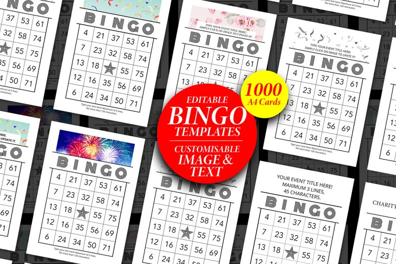 Editable Bingo Card Template Printable Customisable Bingo - Etsy
