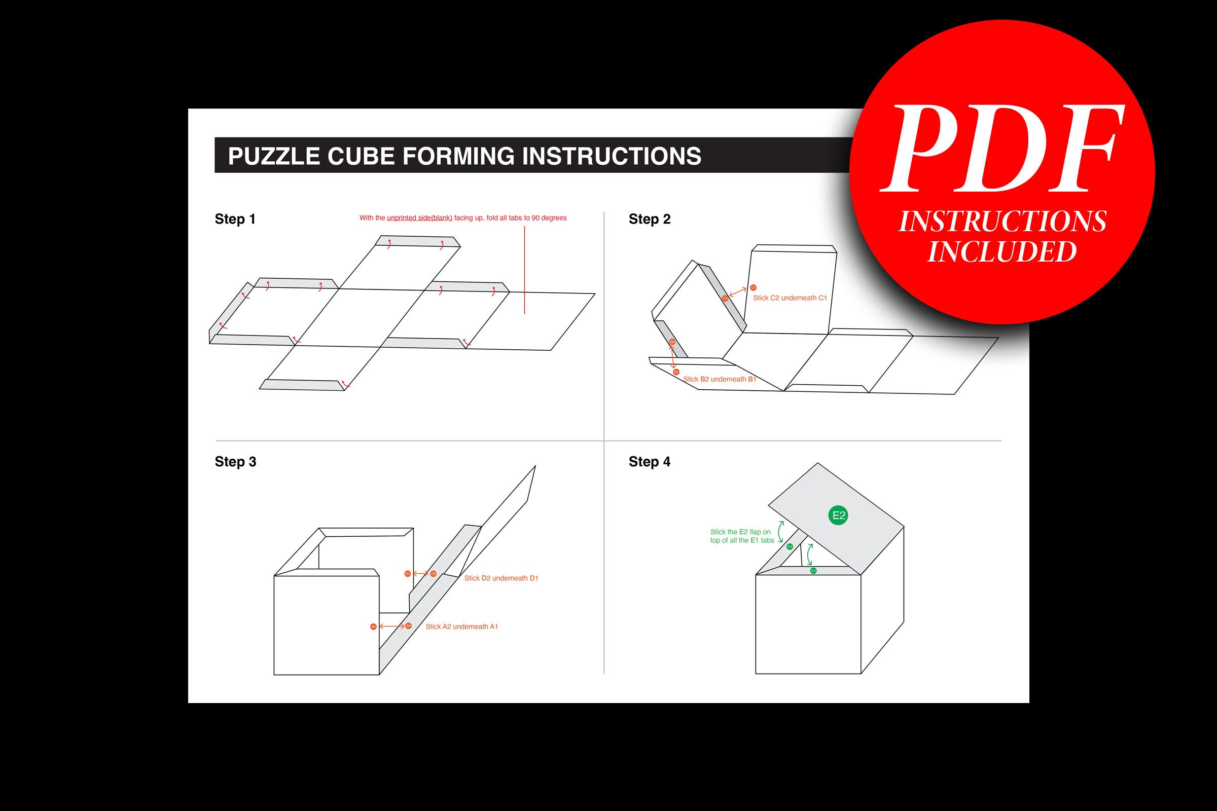 DIY Photo Puzzle Cube | Personalise Photo Cube Template | Home Deco ...