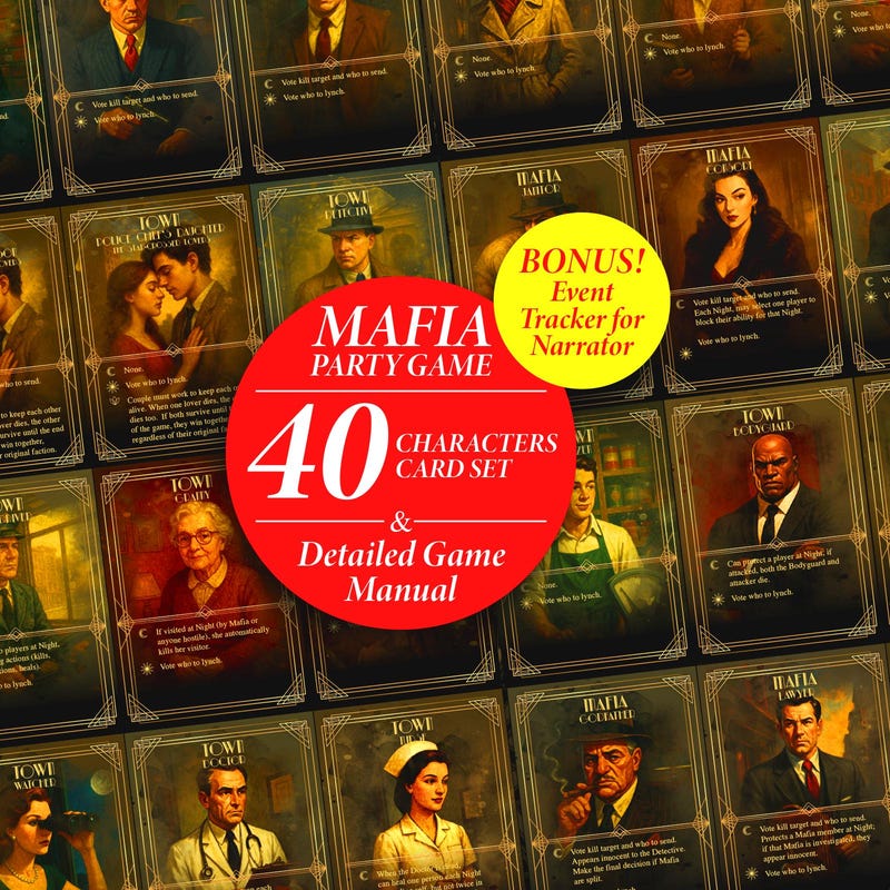 Mafia Cards Printable - Etsy