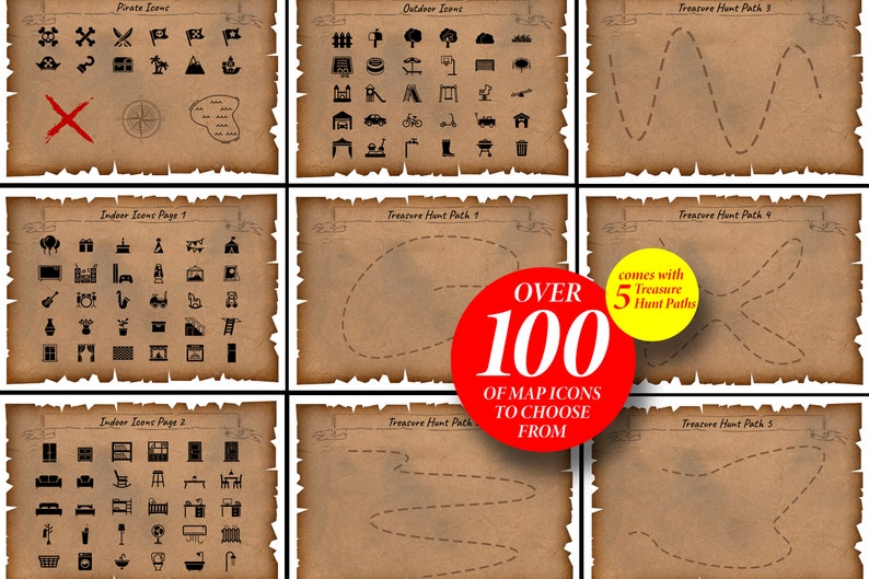 DIY Treasure Hunt Map Printable | Editable Pirate Map | Kids Birthday ...