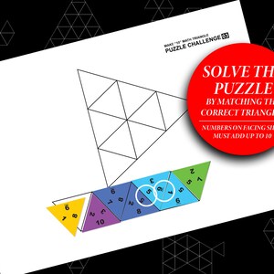 Make Ten Triangle Math Puzzle: Printable Tangram Challenge (PDF) - Etsy
