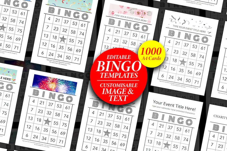Editable Bingo Card Template | Printable Customisable Bingo Card ...