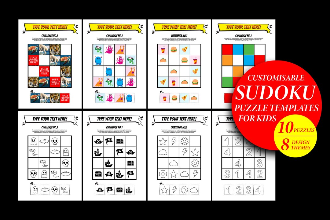 Sudoku Puzzles for Kids | Customise Party Activities | Summer ...