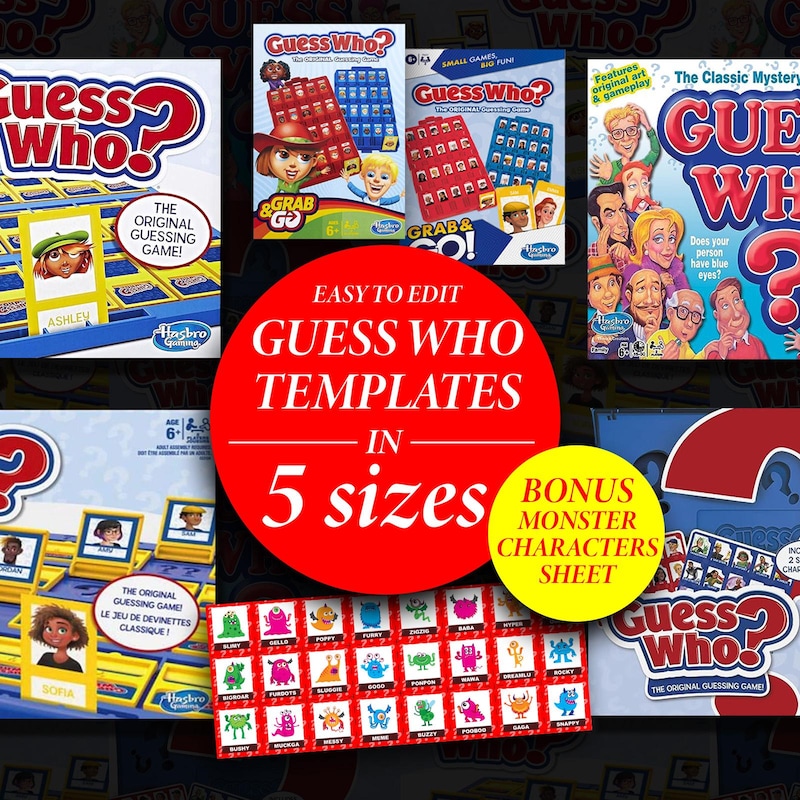 Guess Who Cards - Etsy