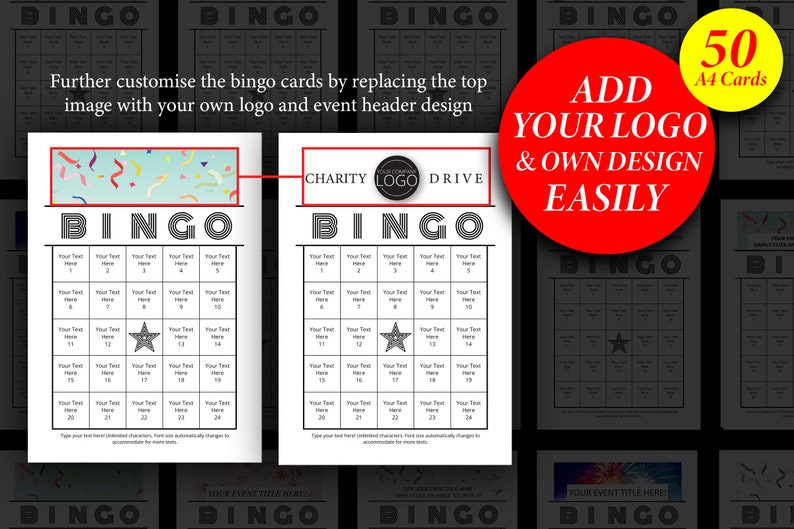Editable Bingo Card Templates Printable Customisable Bingo Card Wedding ...