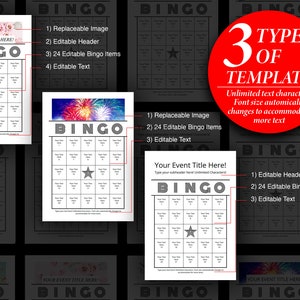 Editable Bingo Card Templates: Customizable PDF for Events (A4 Portrait ...