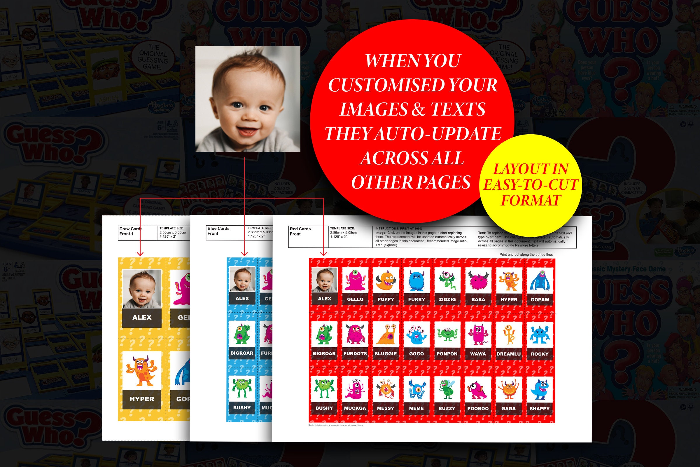 Editable Guess Who Template Make Your Own Custom Printable - Etsy UK