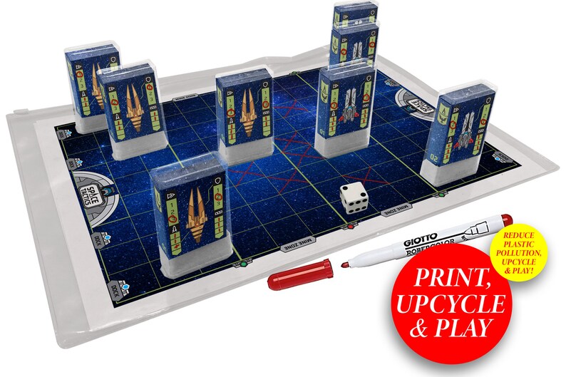 Print and Play Board Game Space Battle Theme Upcycle Tic Tac Sweet ...