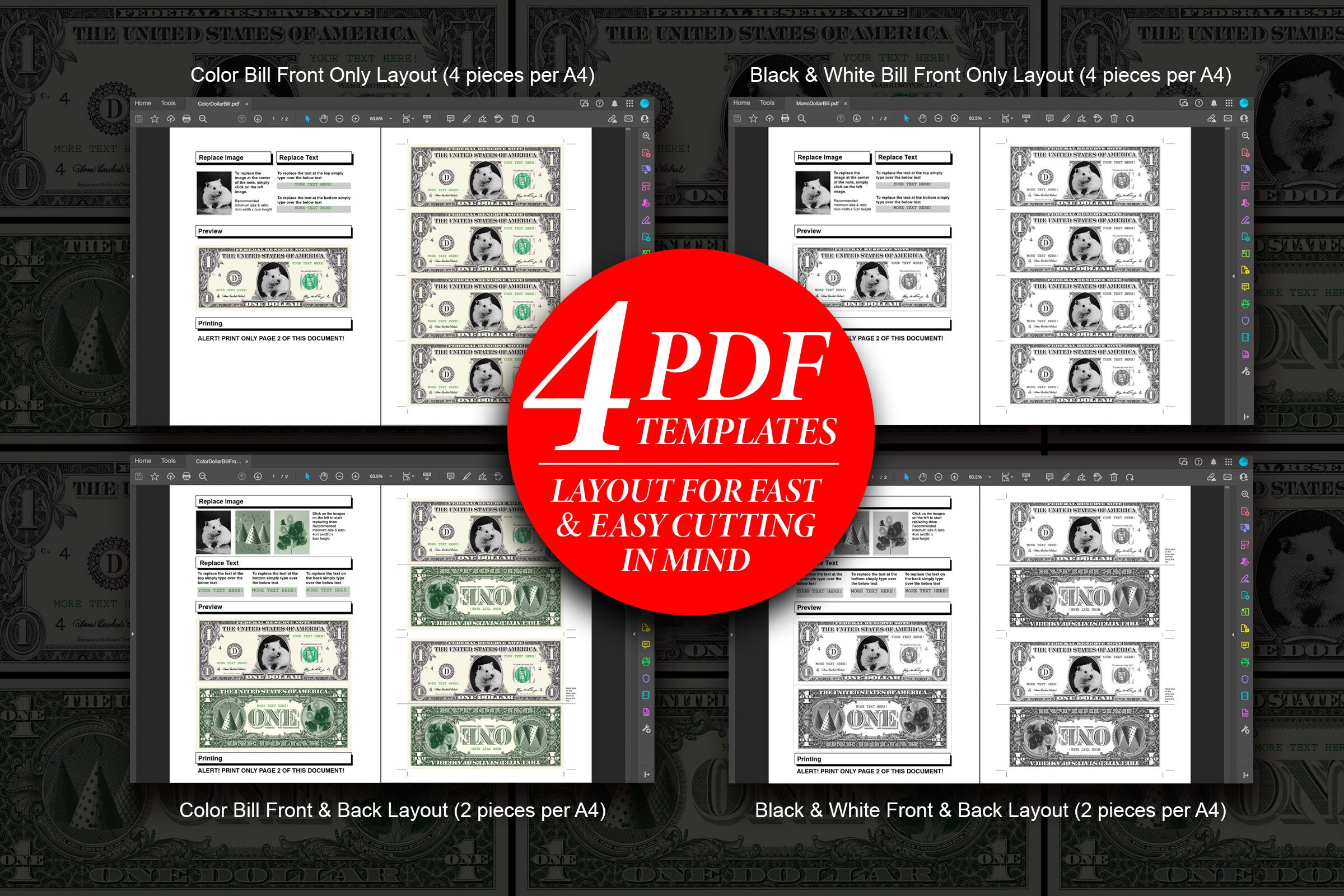 Party Money, Personalise 1 Dollar Bill, Editable Party Play Money ...