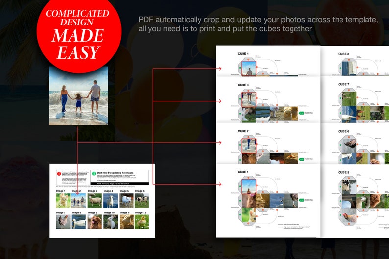 DIY Infinity Photo Cube PDF Template, Rotating Personalise Photo Cube ...