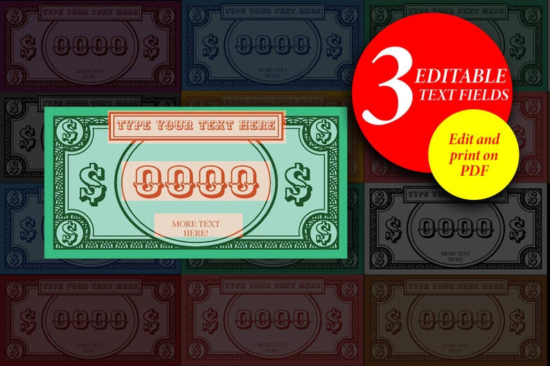 Editable Board Game Money | Customisable Party Play Money | Printable ...