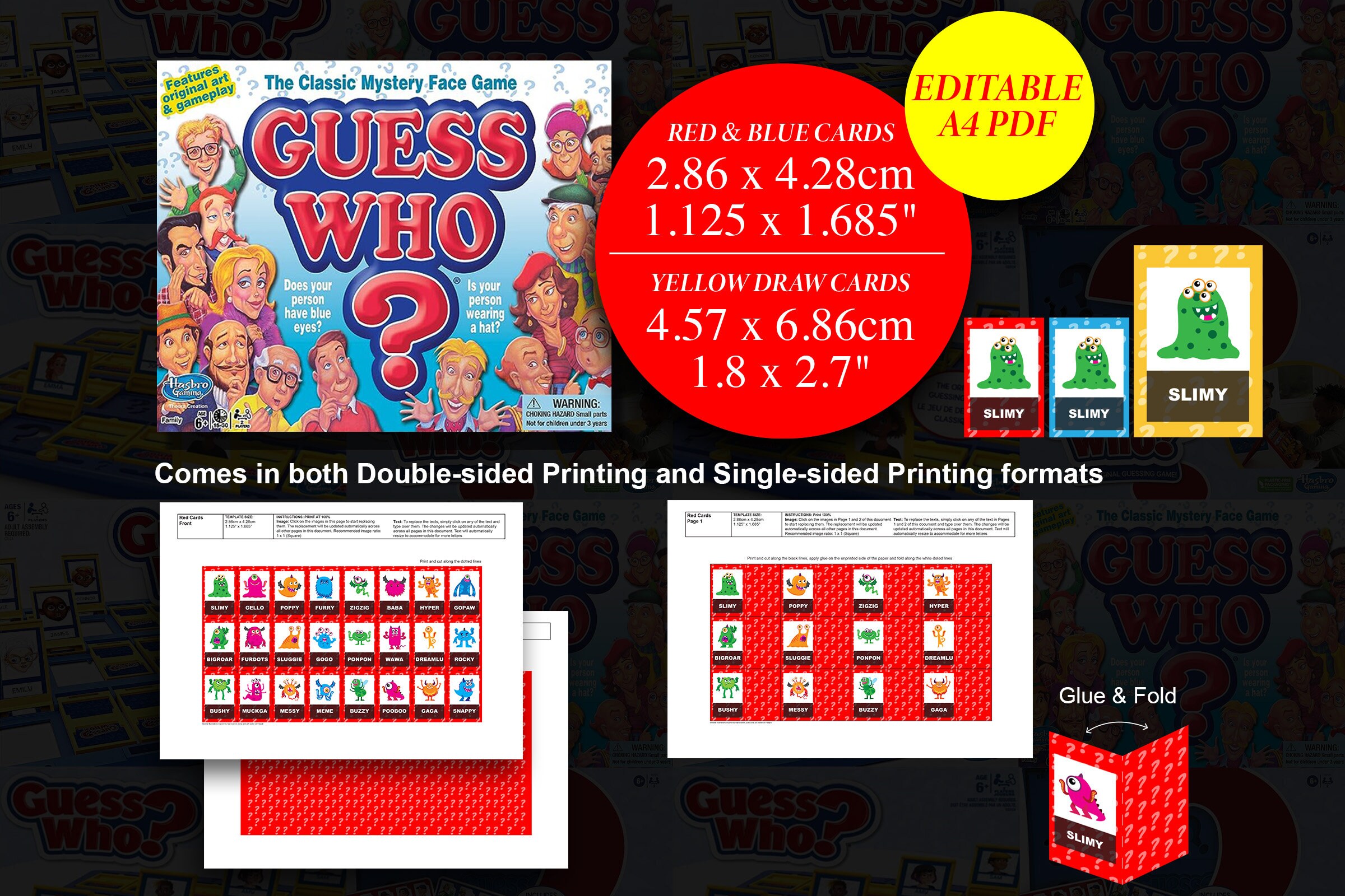 Editable Guess Who Template Make Your Own Custom Printable Game Board ...