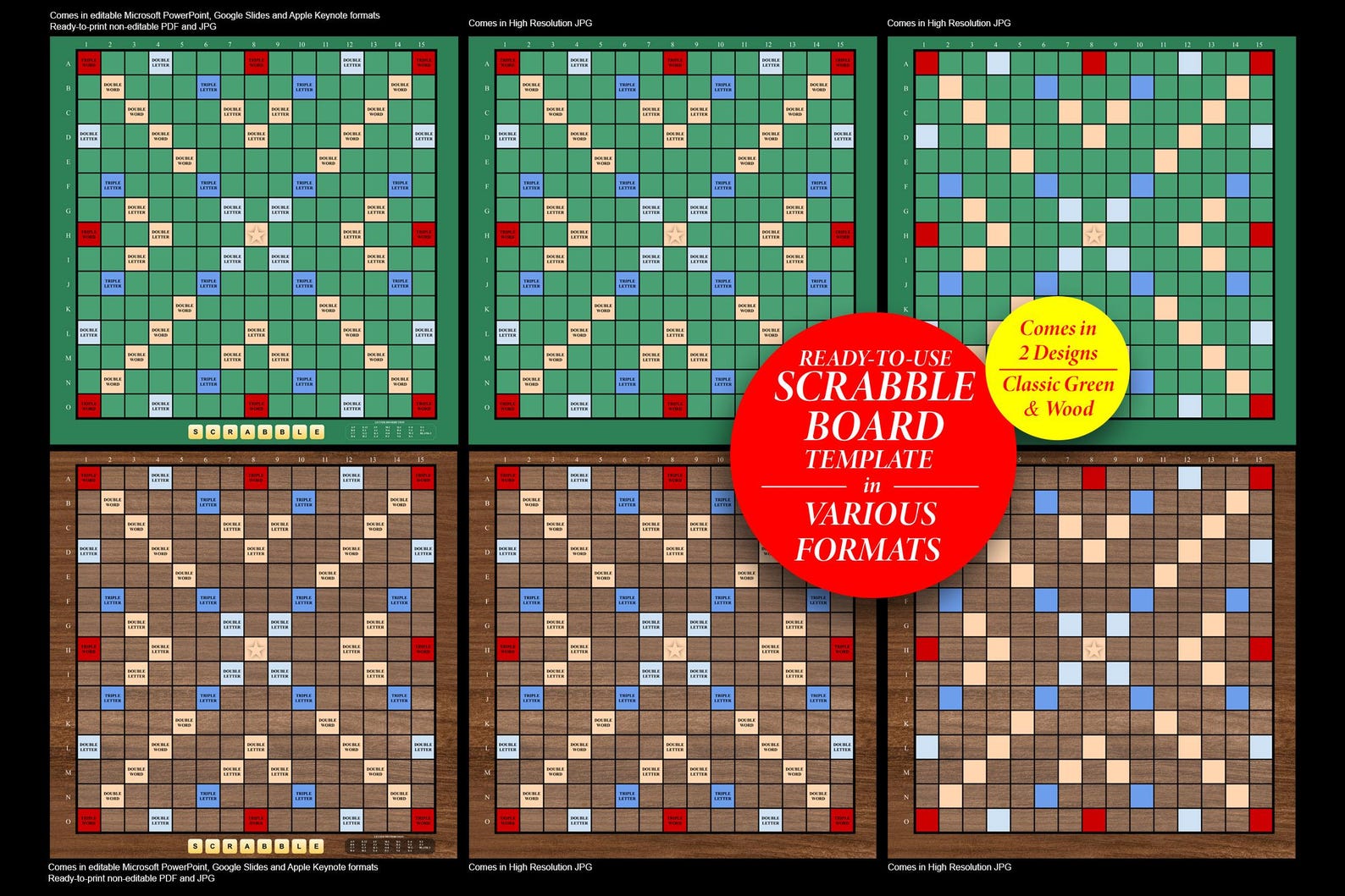 Scrabble Board Replacement | Personalise Scrabble Template | Customise ...