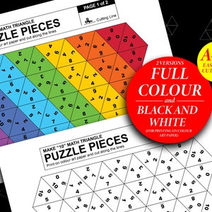 Make Ten Triangle Math Puzzle: Printable Tangram Challenge (PDF) - Etsy