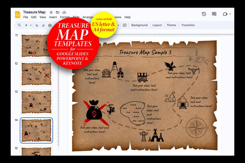 Wild West Treasure Hunt Map: DIY Kids Birthday Party Game (digital ...