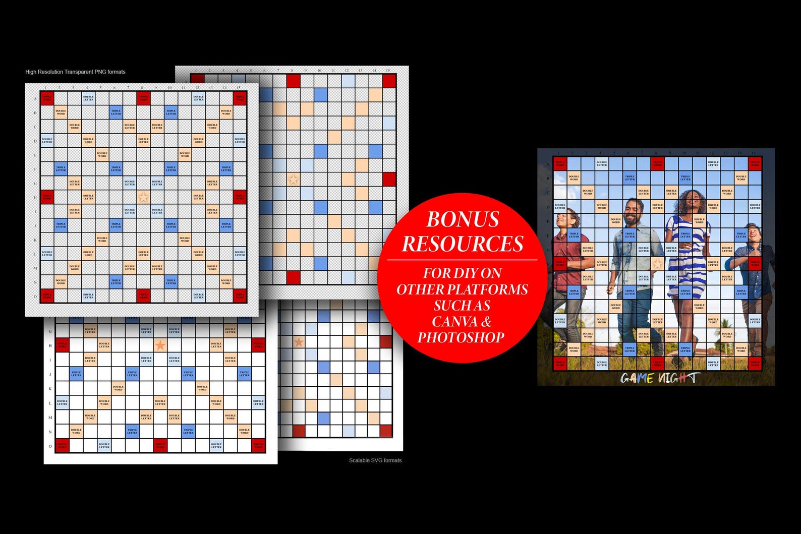 Scrabble Board Replacement | Personalise Scrabble Template | Customise ...