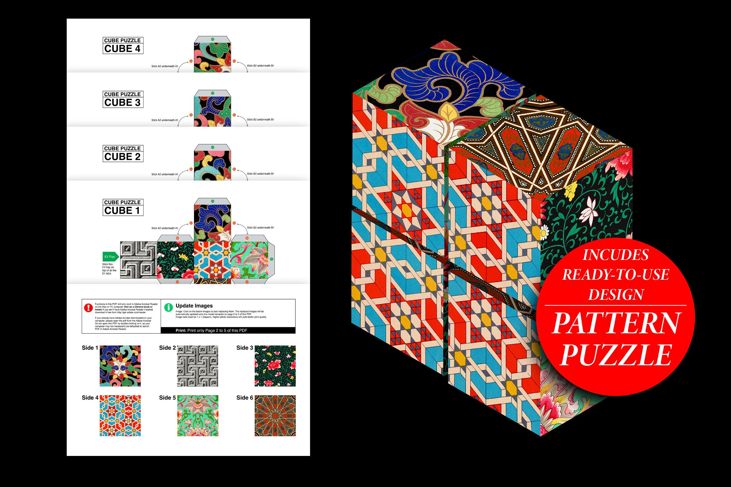 DIY Photo Puzzle Cube | Personalise Photo Cube Template | Home Deco ...