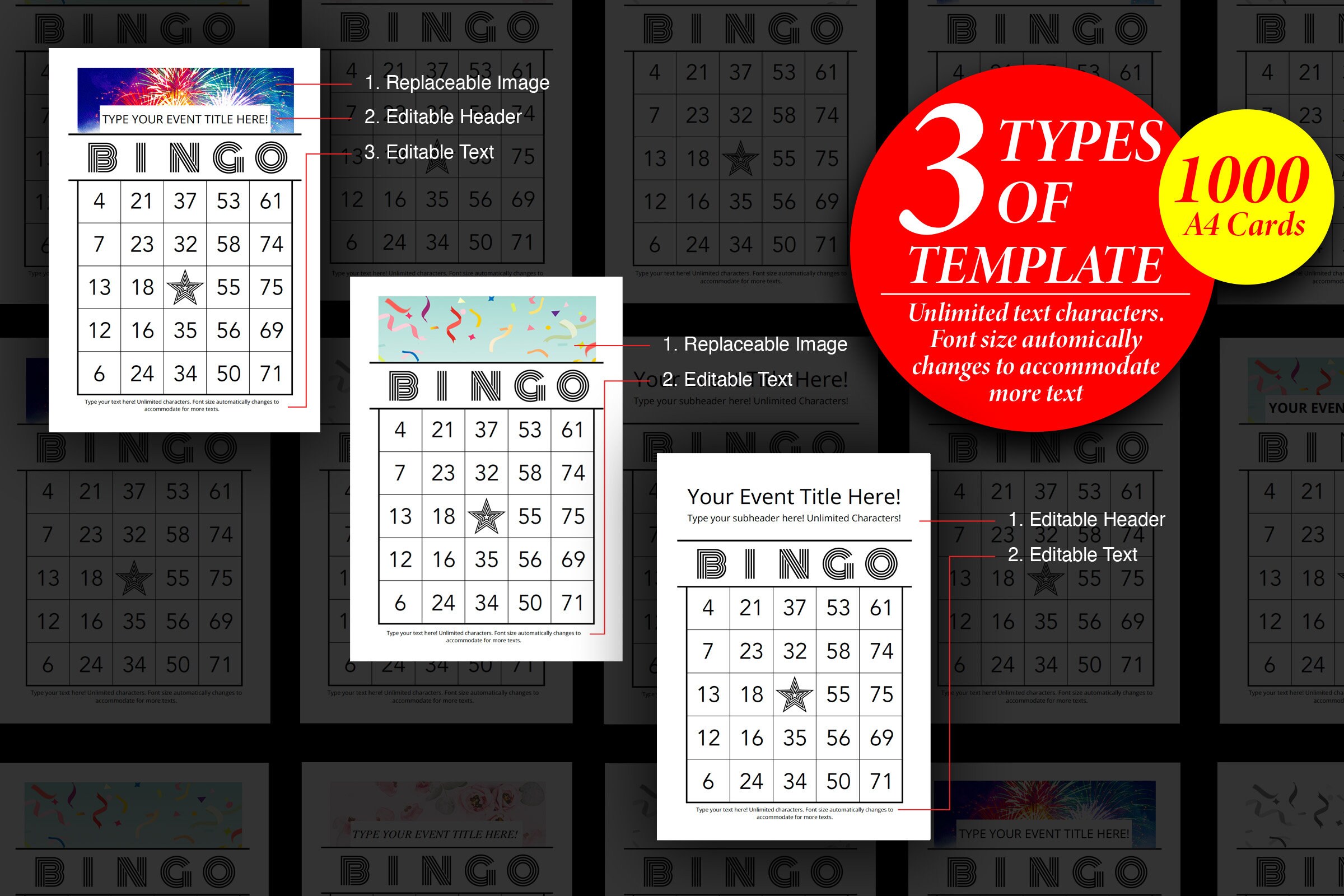 Editable Bingo Card Template | Printable Customisable Bingo Card ...