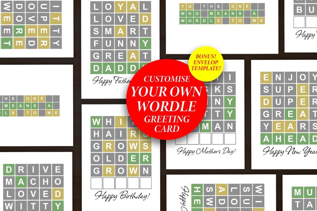Wordle DIY Card Template | Personalise Greeting Card | Birthday ...