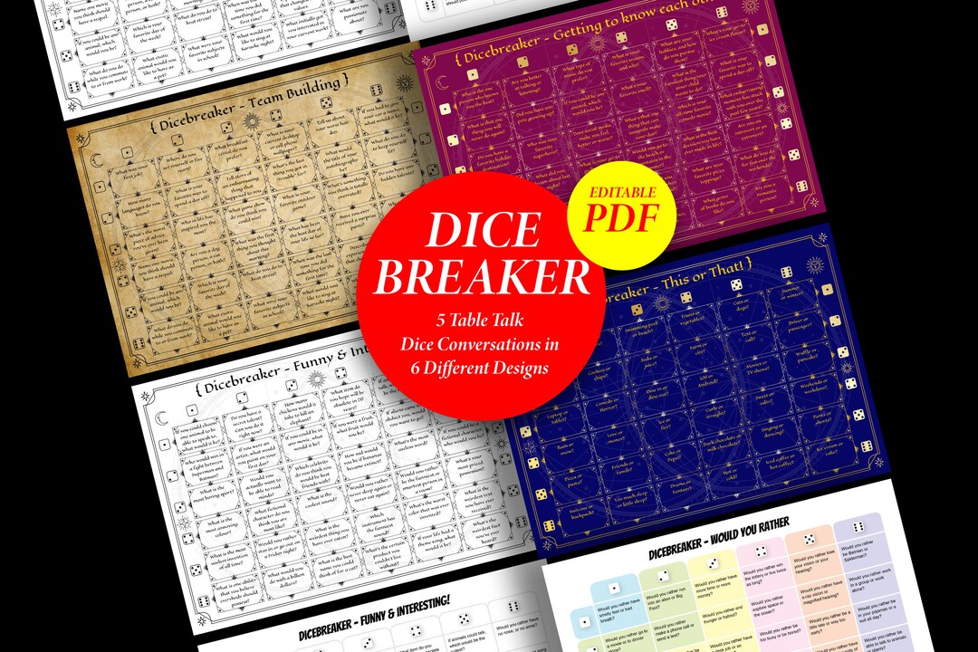 Icebreaker Dice Game | Couple Game | Dicebreaker Table Talk Questions ...