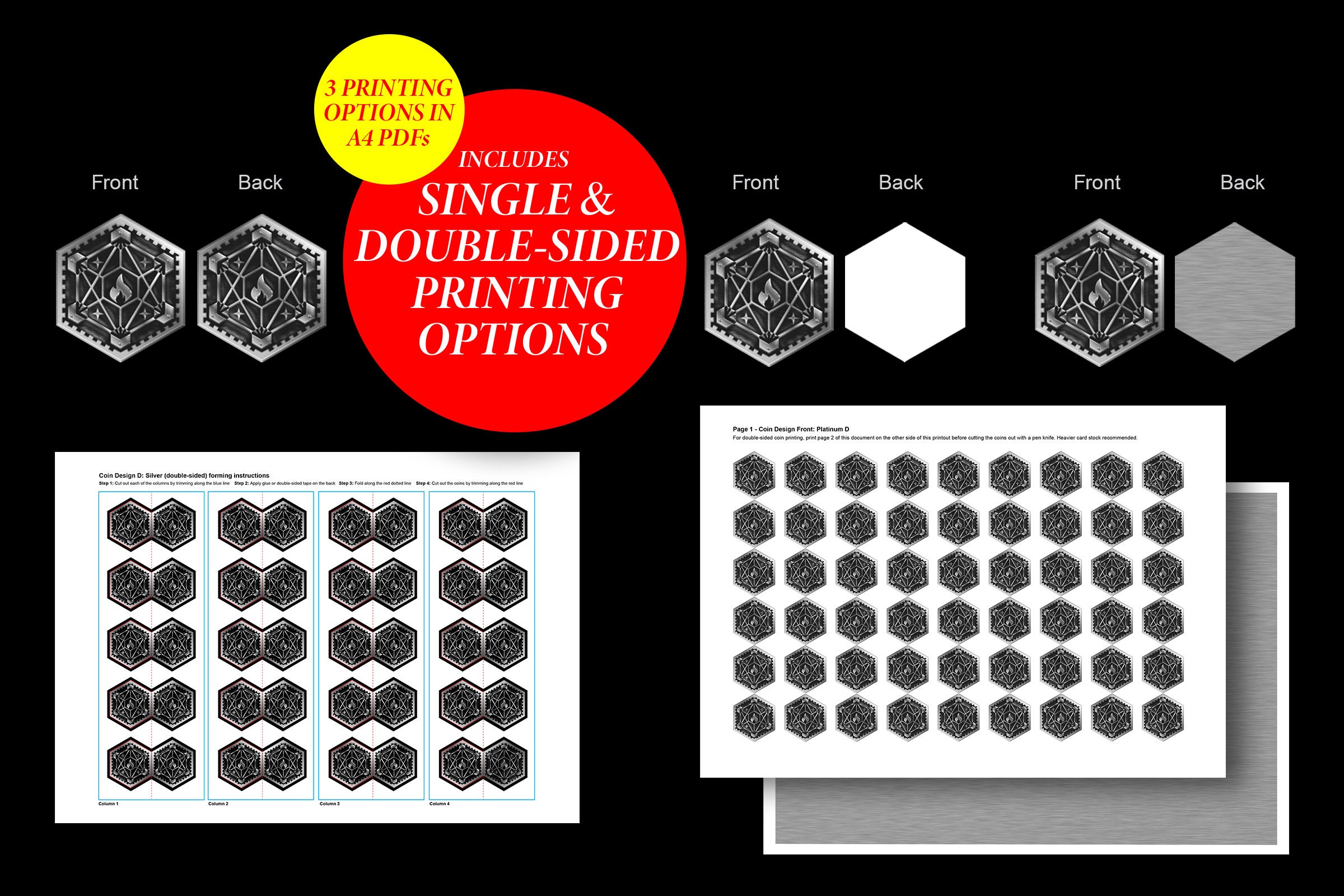 DND Coin Printable Digital Download | Game Tokens Money PDF ...