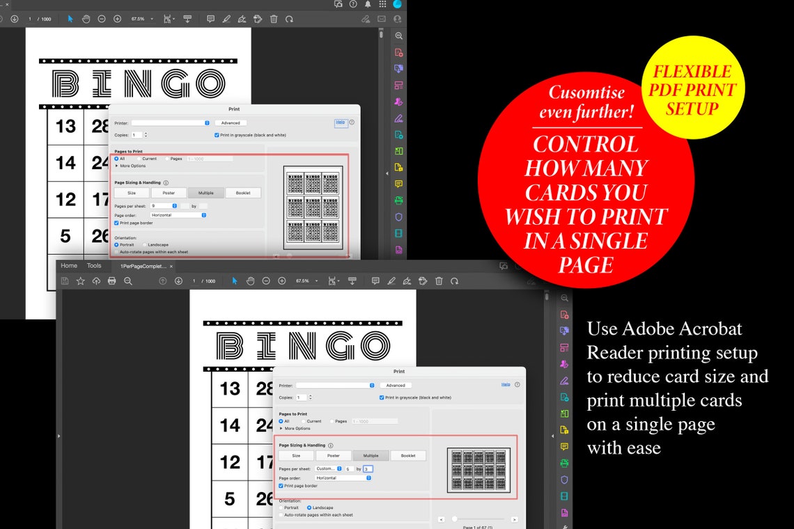 Bingo Cards Printable PDF Download 1000 Pages | Various Different Bingo ...