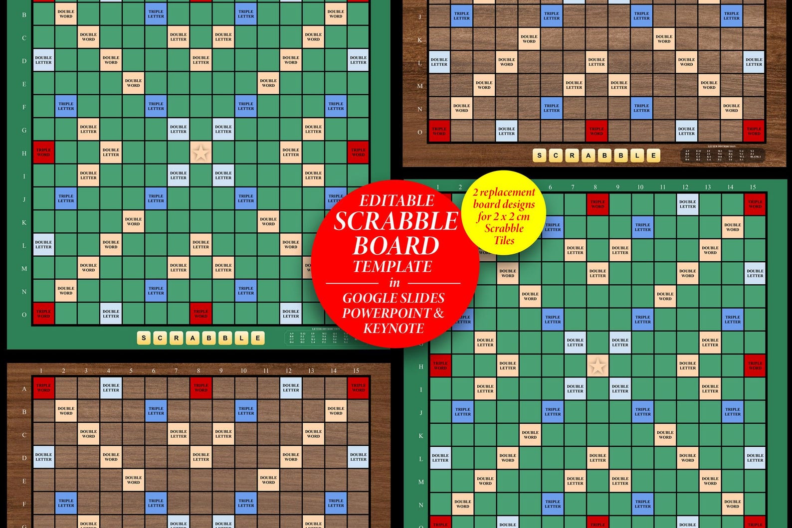 Scrabble Board Replacement | Personalise Scrabble Template | Customise ...
