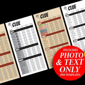 Clue Refill Sheets | Personalise Cluedo Replacement Score Sheet ...
