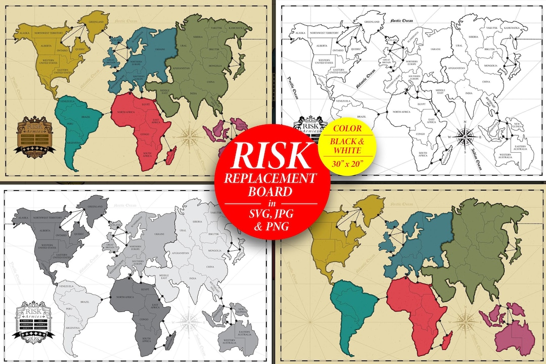 Risk Board Printable SVG JPG PNG | Make Your Own Risk Board | Risk ...