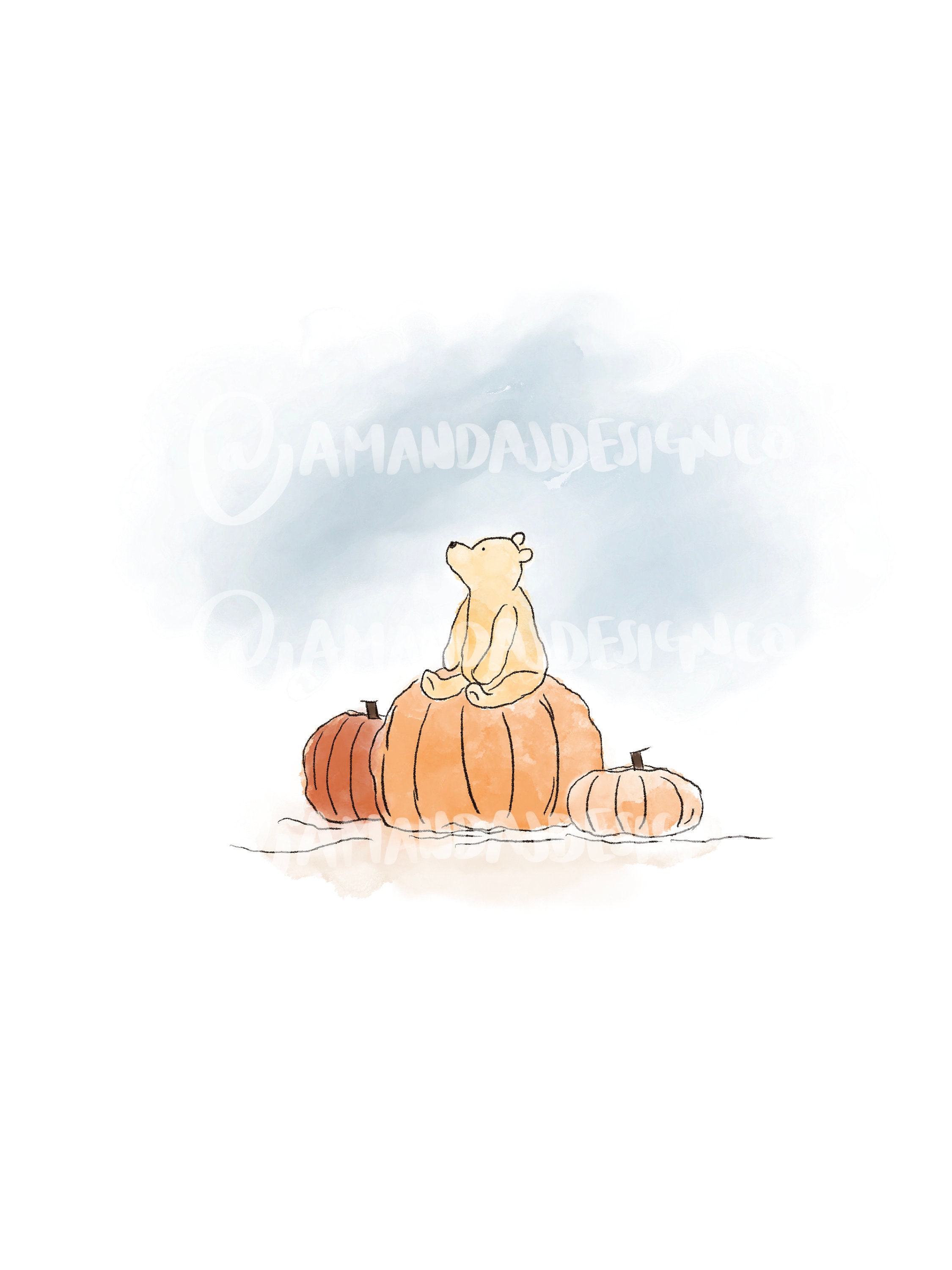 Set of 3 Fall Winnie the Pooh Vintage Fall Nursery Decor Vintage Winnie ...