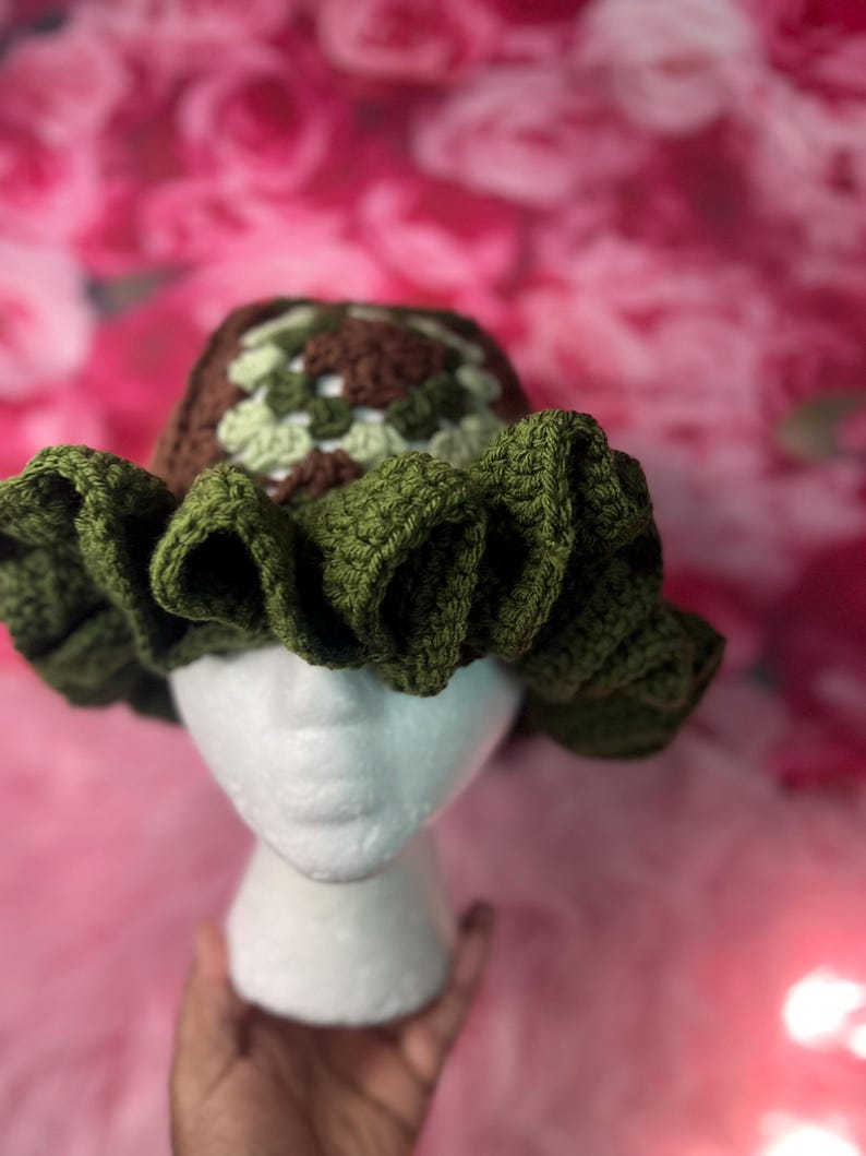 Granny Square Ruffle Bucket Hat - Etsy