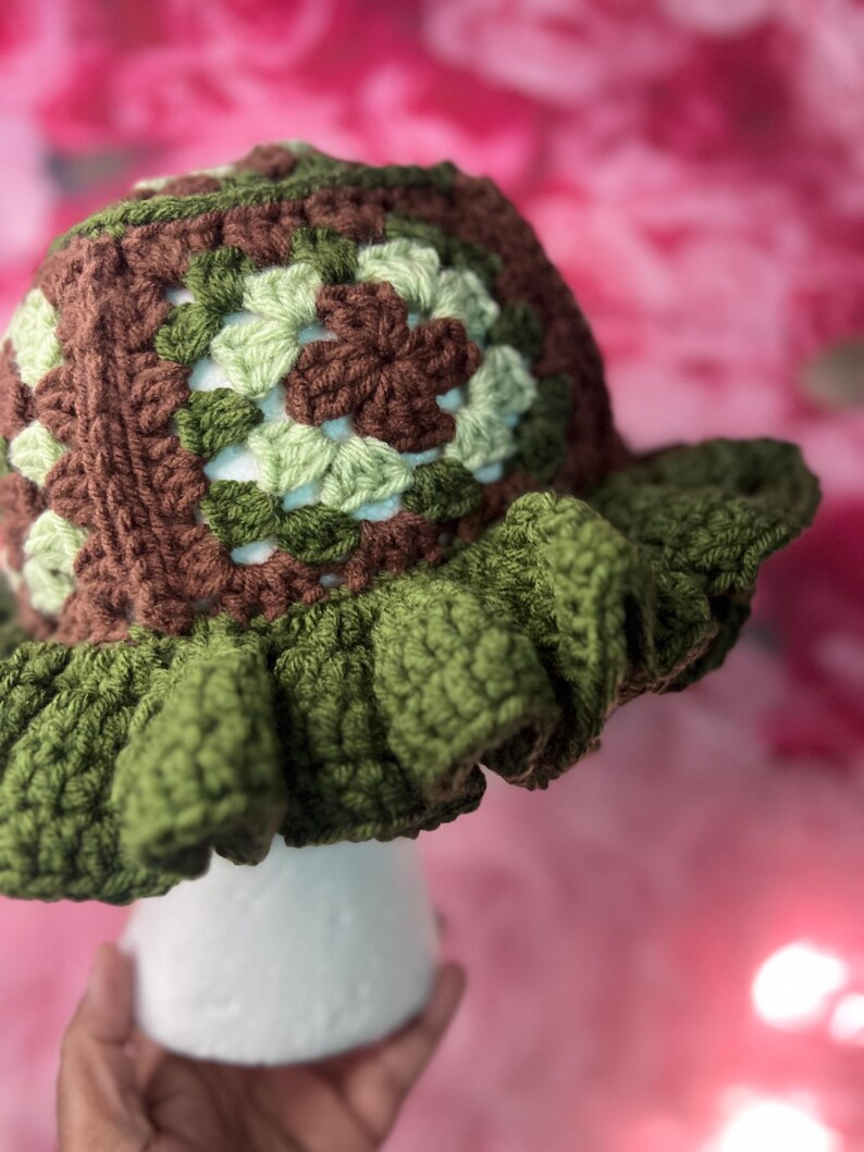 Granny Square Ruffle Bucket Hat - Etsy