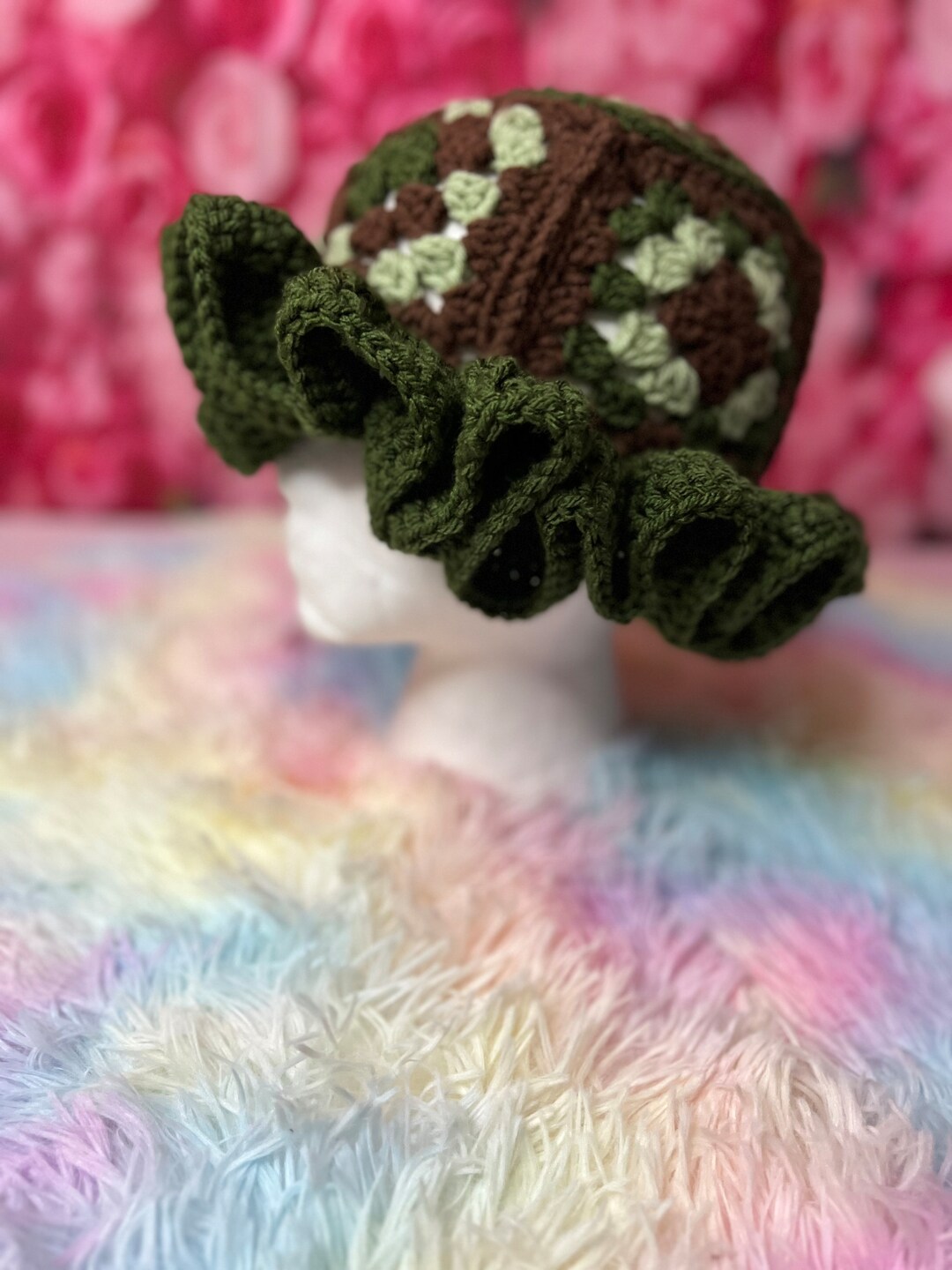 Granny Square Ruffle Bucket Hat - Etsy