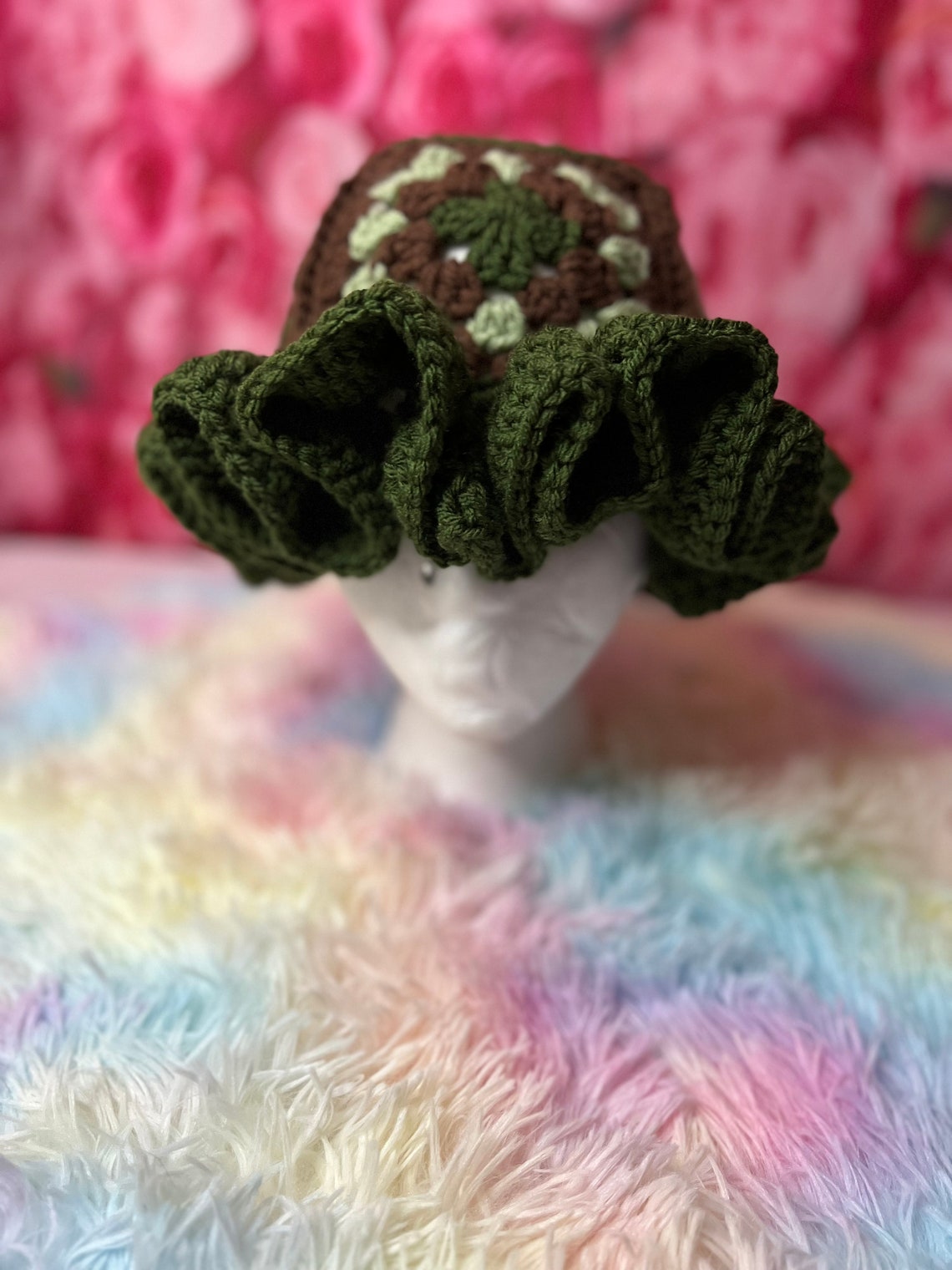 Granny Square Ruffle Bucket Hat - Etsy
