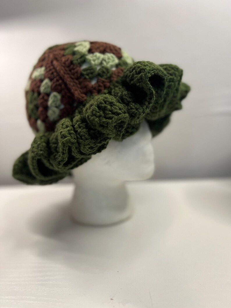Granny Square Ruffle Bucket Hat - Etsy