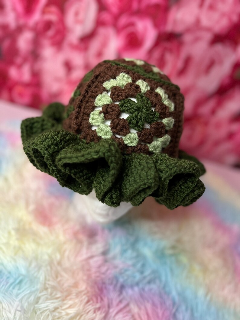 Granny Square Ruffle Bucket Hat - Etsy