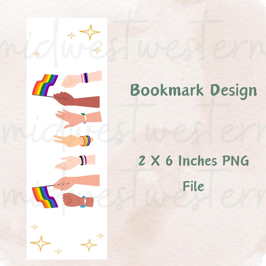 Pride Bookmark PNG, Lgbtq Digital Bookmark, Pride Bookmark Png, Gay ...