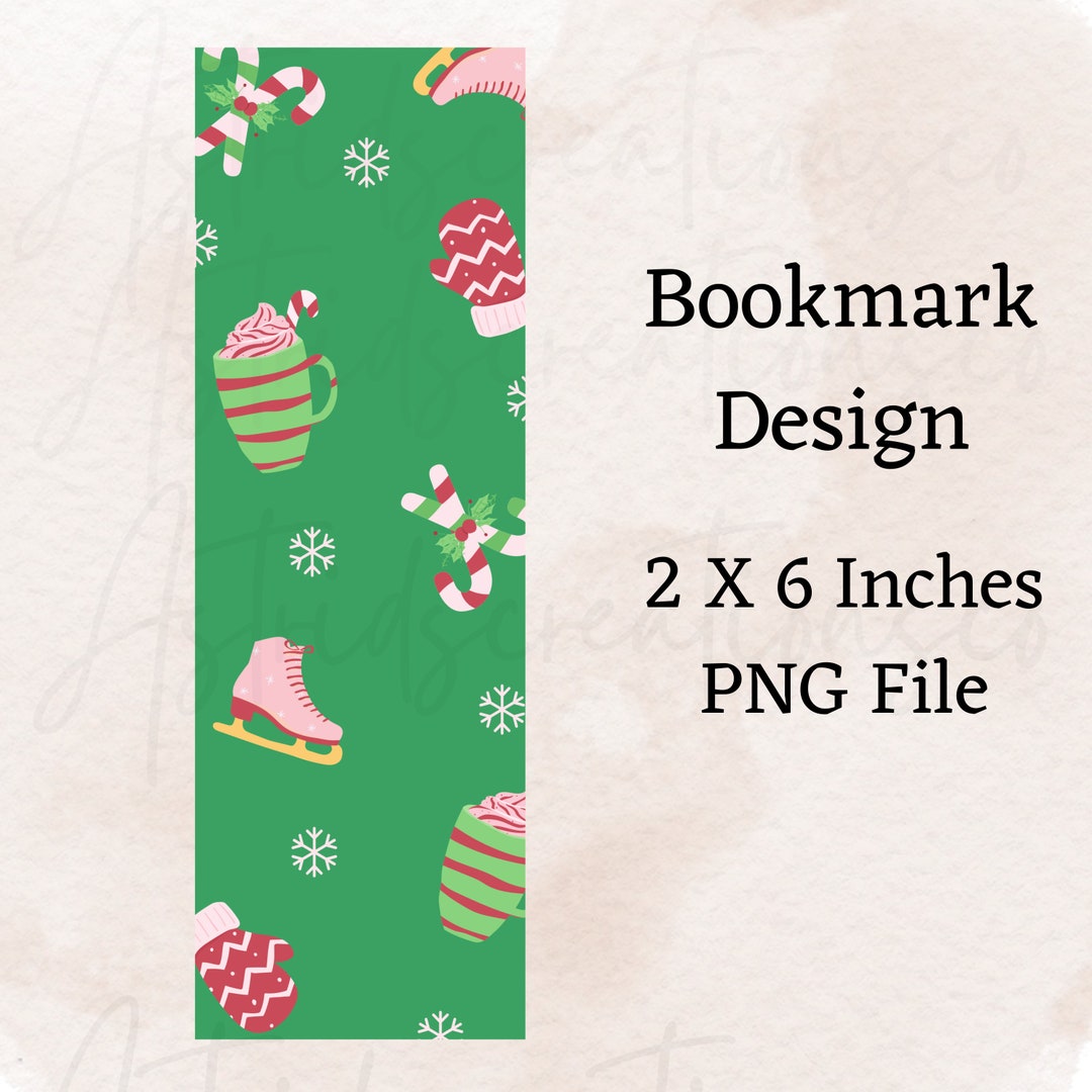 Christmas Bookmark Png Holiday Themed Bookmark Design - Etsy