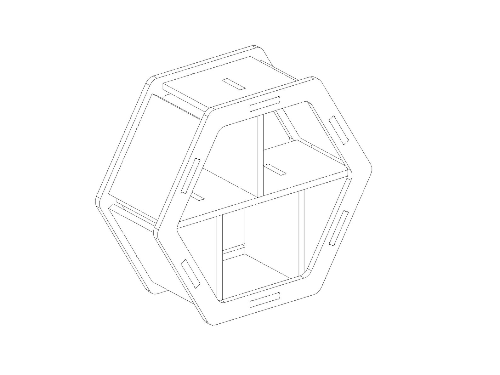 CNC Hexagon Bookshelf. SVG and DXF Format. Digital Plans Download ...