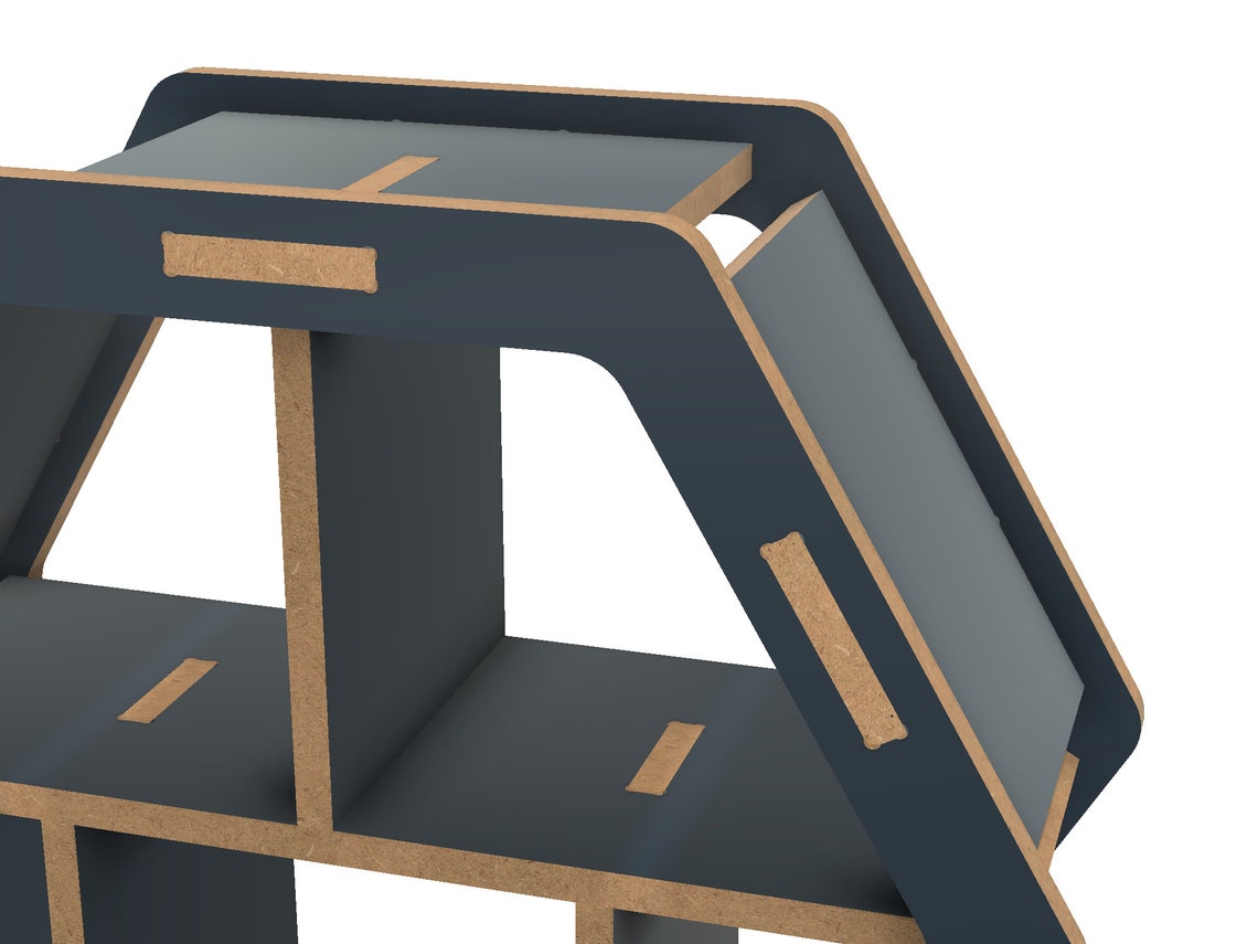 CNC Hexagon Bookshelf. SVG and DXF Format. Digital Plans Download ...