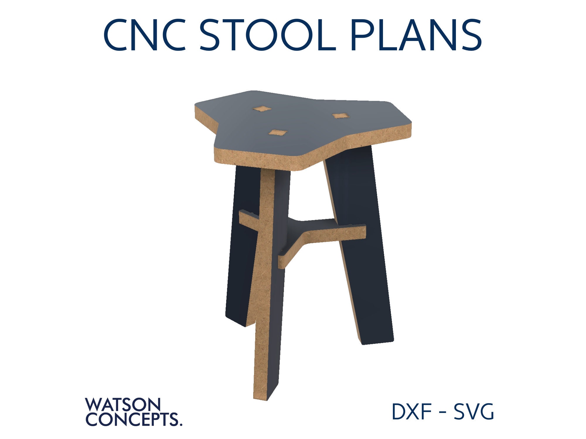 CNC Geometric Stool Furniture. SVG and DXF Format. Digital Plans ...