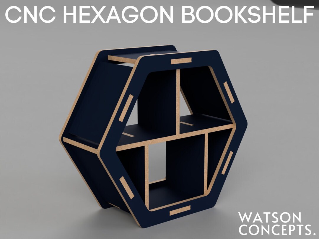 CNC Hexagon Bookshelf. SVG and DXF Format. Digital Plans Download ...