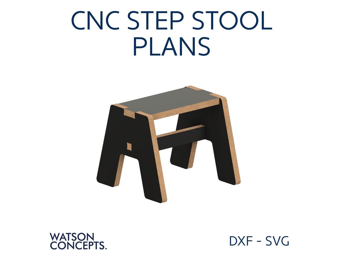 CNC Step Stool Furniture. SVG and DXF Format. Digital Plans Download ...