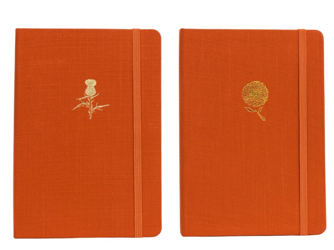 Burnt Orange A5 White Paper DOT-GRID Notebook, Ultra-thick 160gsm ...