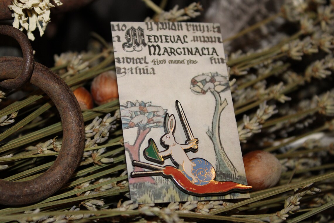 Medieval Marginalia Hard Enamel Pins - Etsy