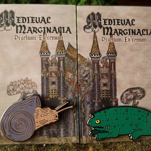 Medieval Marginalia Hard Enamel Pins - Etsy