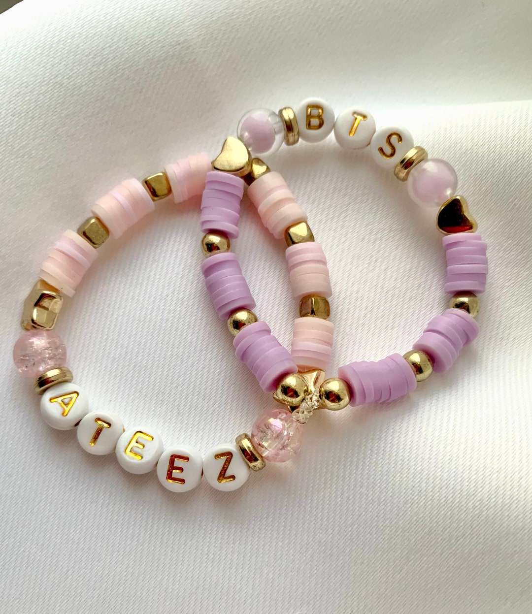 Kpop Cute Custom Pastel Heishi Bead Bracelets Boy Groups, Girl Groups ...