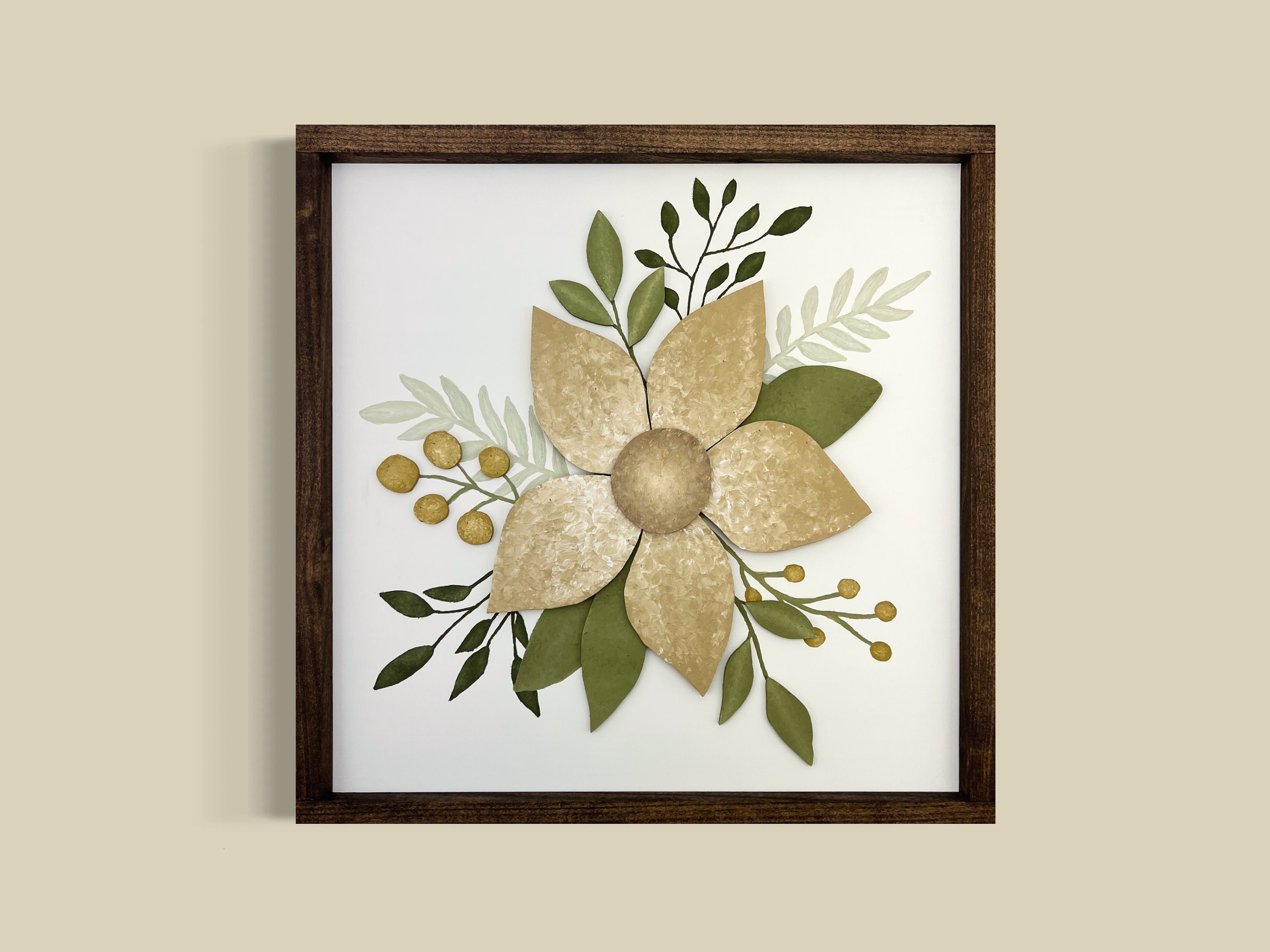 3D Wood Flower Wall Decor Modern Flower Wall Art Earth - Etsy